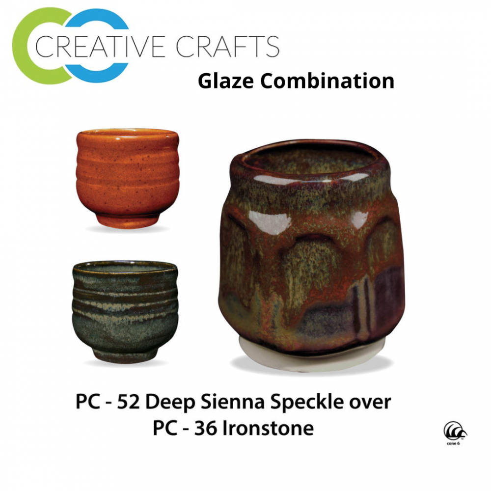 Deep Sienna Speckle PC-52 over Ironstone PC-36 Pottery Cone 5 Glaze ...