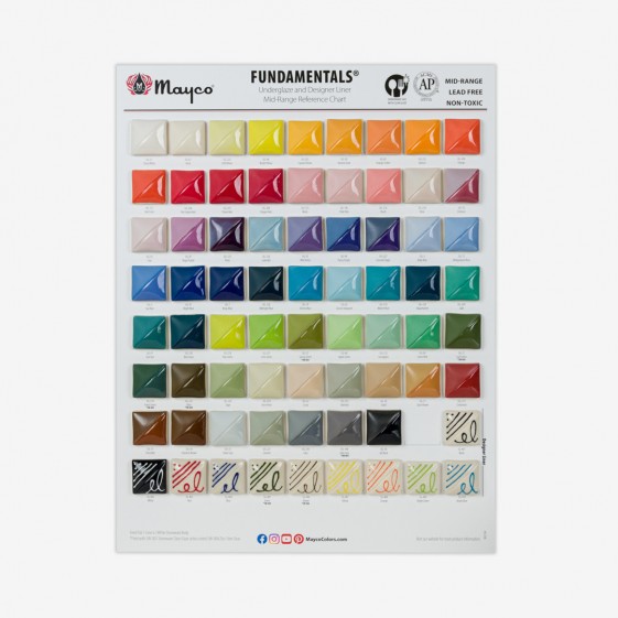 Mayco Fundamentals Underglaze Mid Range Chip Board