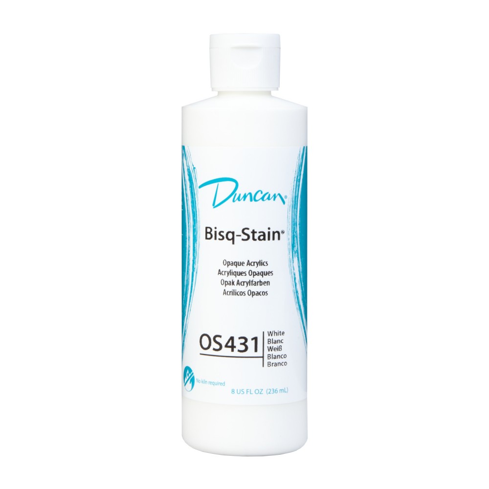 OS431 White 8 oz. Opaque Acrylic Ceramic non-Fire Stain by Duncan Colors