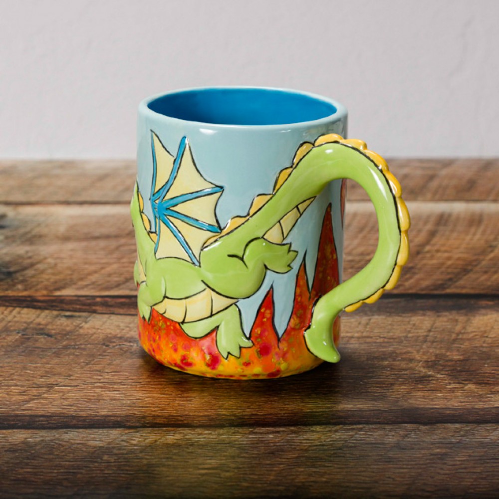 Unpainted Ceramic bisque Dragon Mug