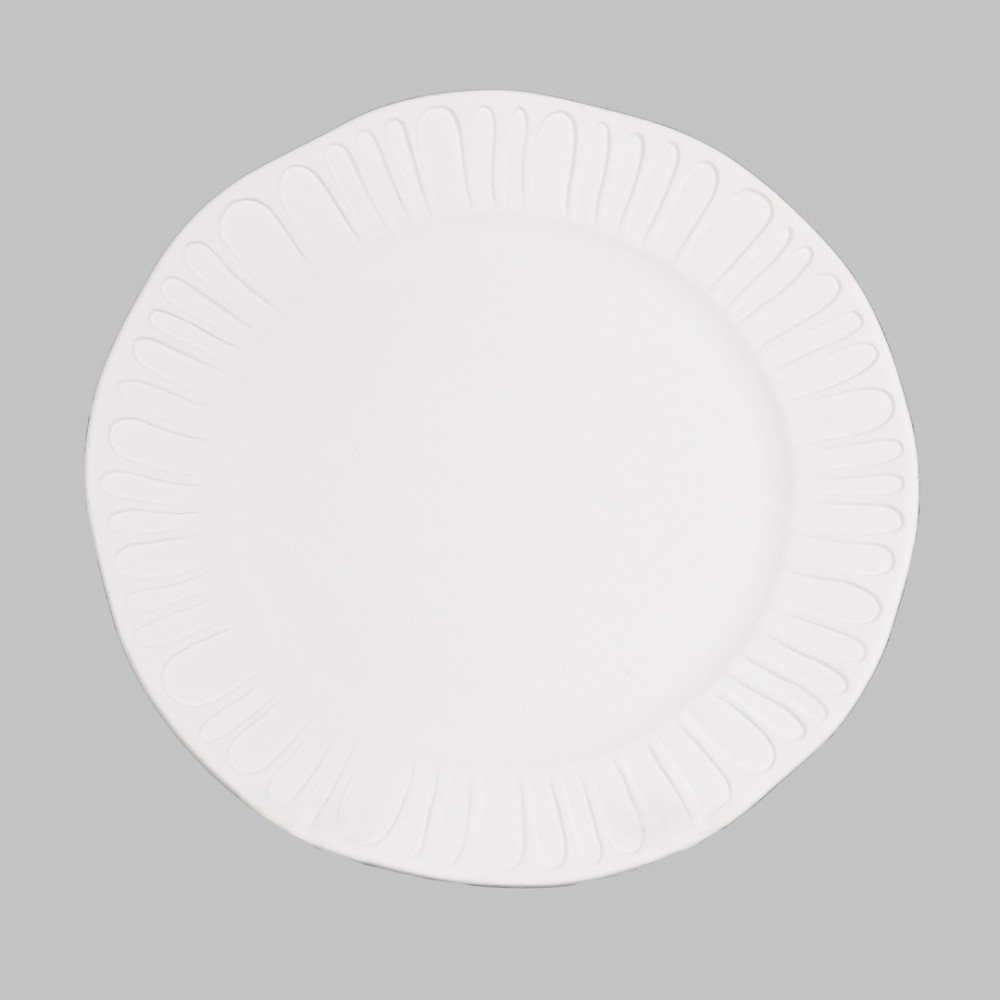 SB151 Ready to Paint, Stoneware Fluted Dinner Plate by Mayco Colors